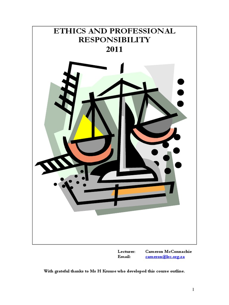 Legal Ethics and Professional Responsibility | PDF | Lawyer | Advocate