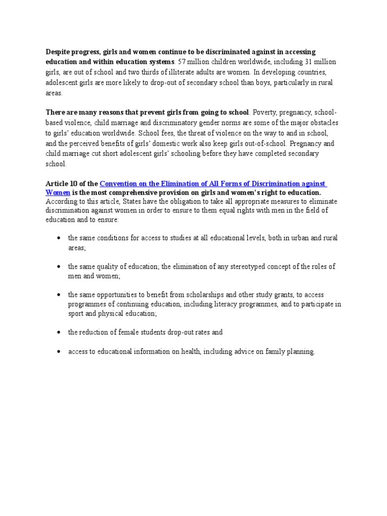 Girls and Women Ambit For Success | PDF | Social Science