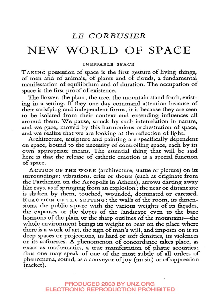 Le Corbusier - Ineffable Space | PDF | Nature