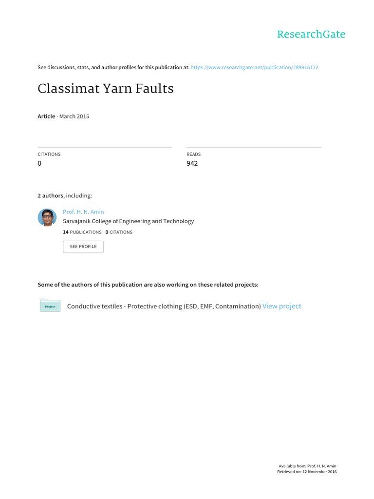 Classimat | PDF | Yarn | Spinning (Textiles)