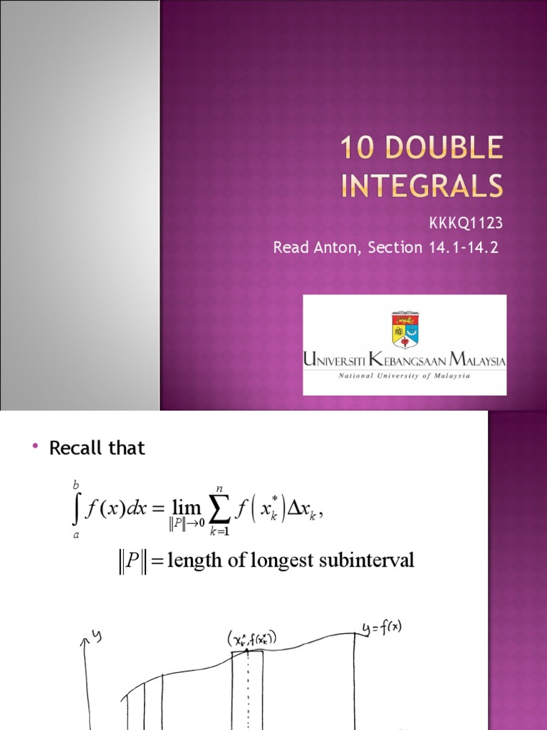 Double Integrals & Volume Calculations | PDF | Integral | Mathematical ...