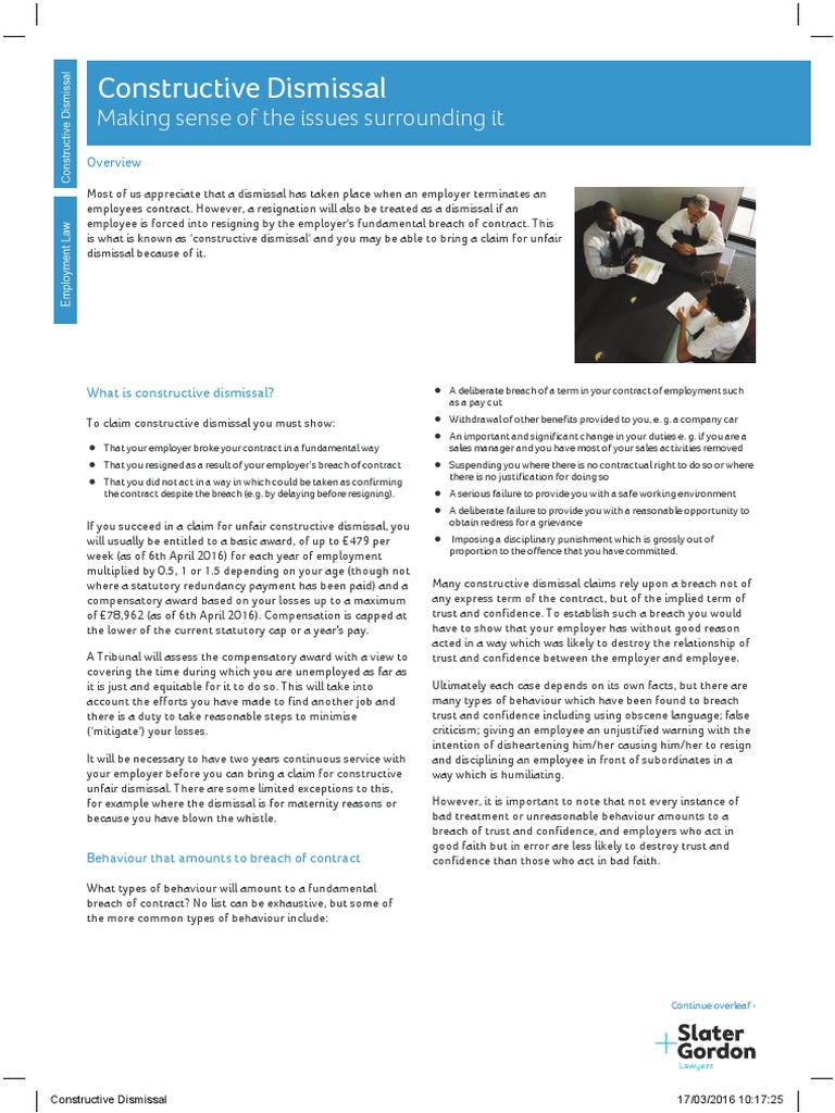 Constructive Dismissal | PDF | Public Law | Government Information