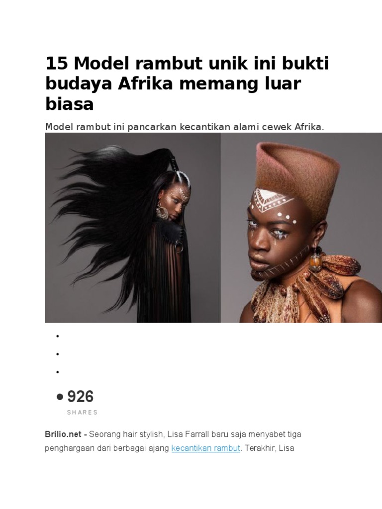 14 Gaya Rambut Orang Negro | PDF