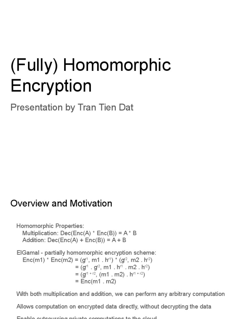 Understanding Homomorphic Encryption Techniques | PDF | Cryptography ...