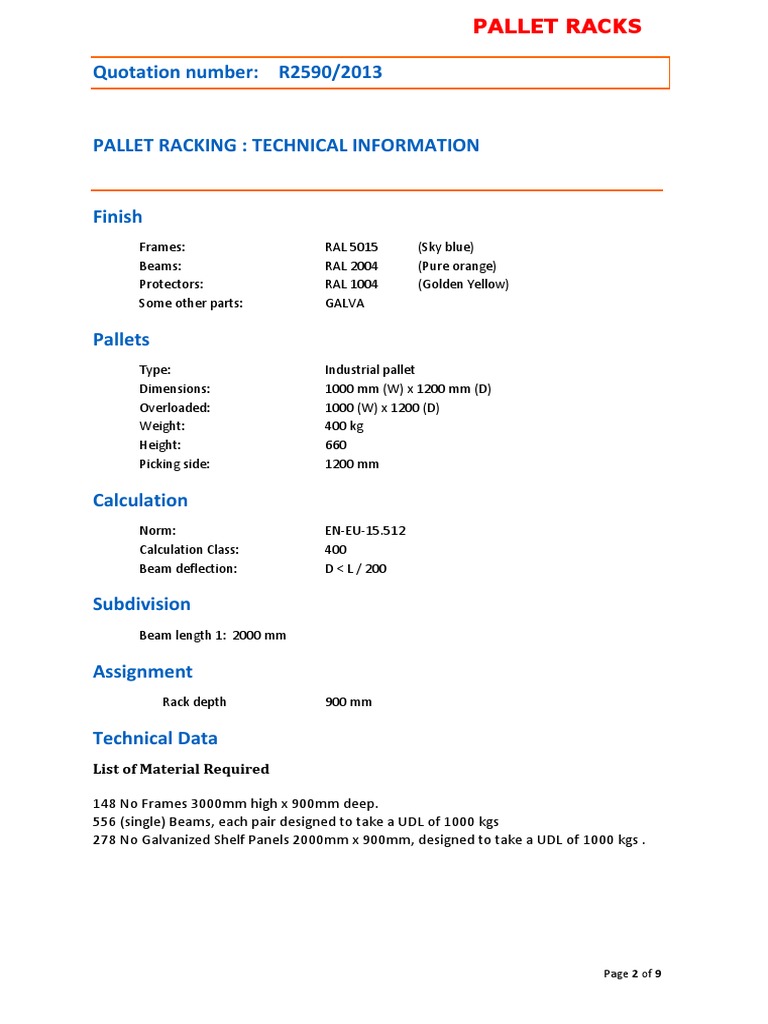 Pallet Racks | PDF | Warehouse | Pallet