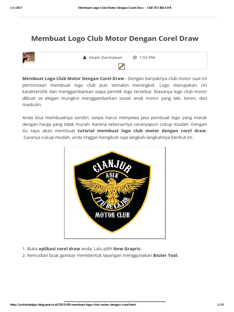 Tutorial Desain Logo Club Motor | PDF | Komputer
