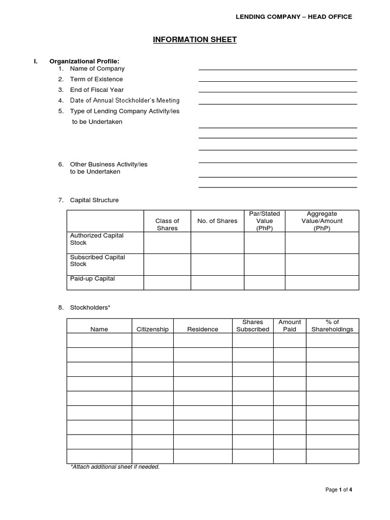2016information Sheet Head Office | PDF