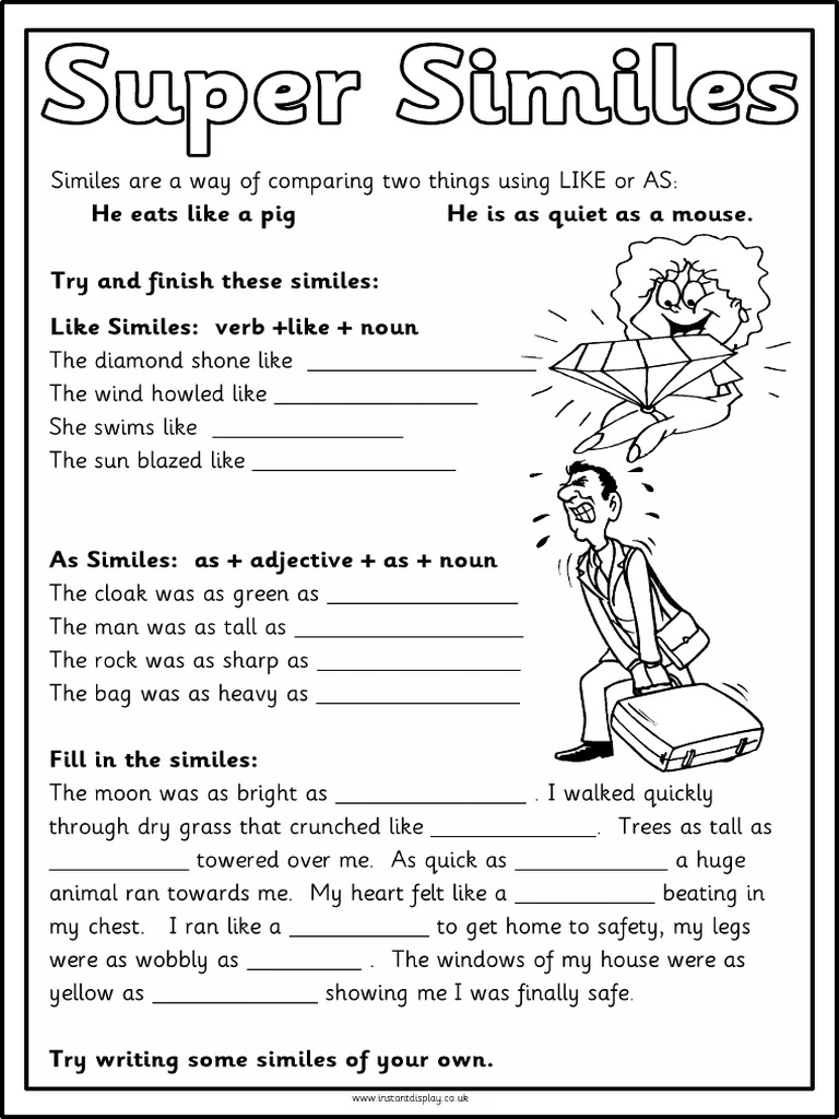 Simile Worksheets | PDF