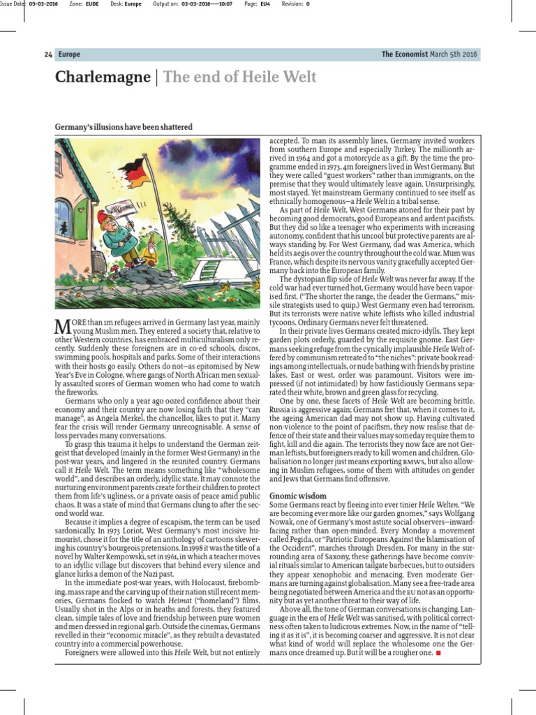 Andreas Kluth - The End of Heile Welt 03:05:16 | PDF | Germany | World Politics