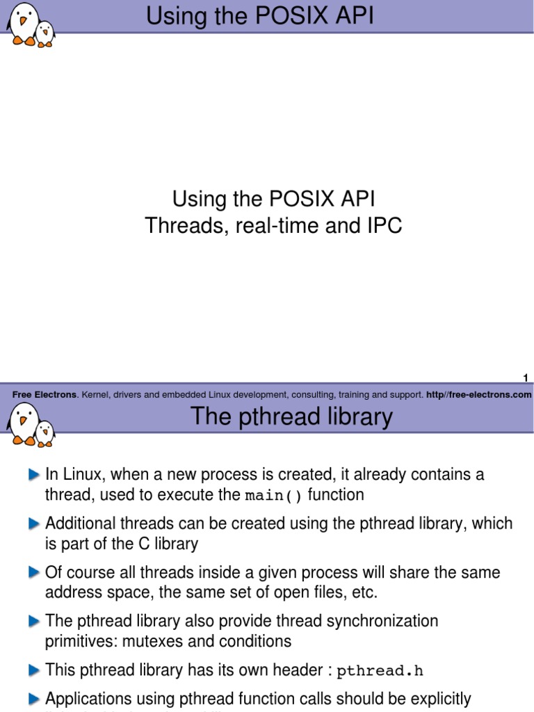 Posix Api PDF | PDF | Thread (Computing) | Linux