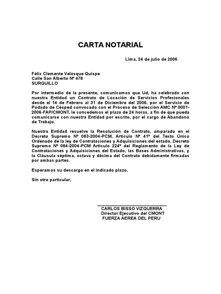 Carta Notarial | Perú | Política