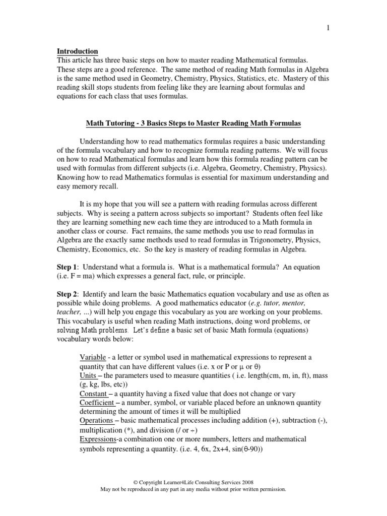 Math Pronunciation | PDF | Circle | Area