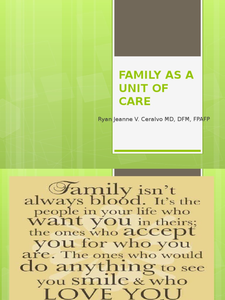 Family As A Unit of Care | PDF | Family | Caregiver