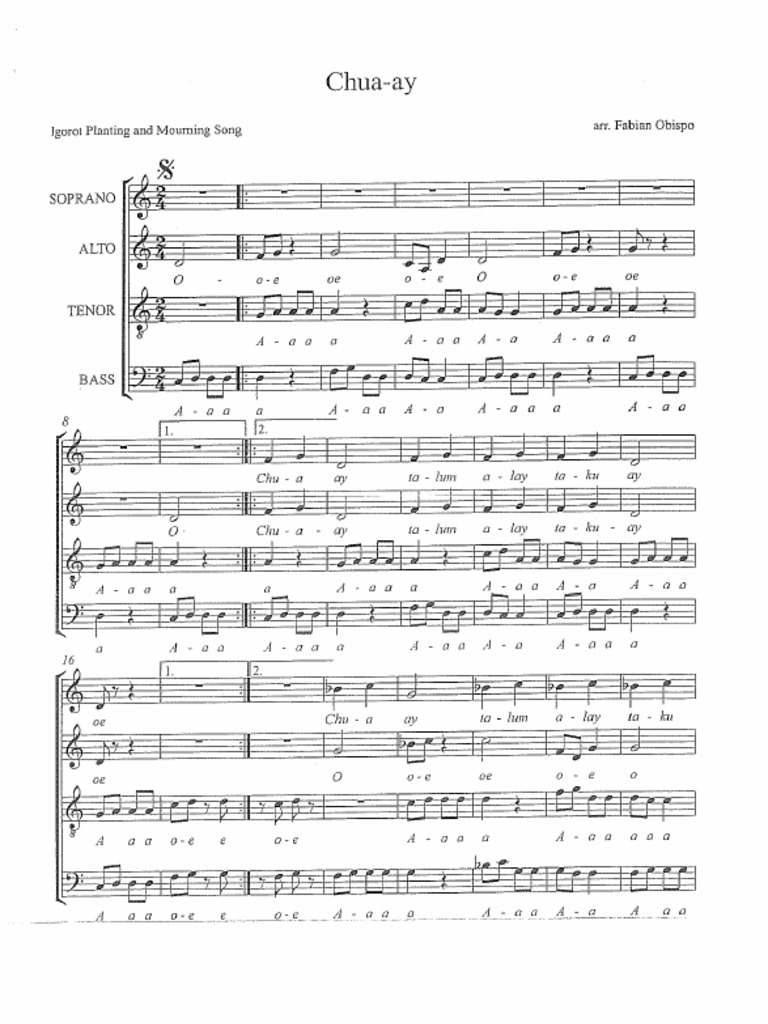 Chua-ay (sheet music) | Entertainment (General) | Leisure