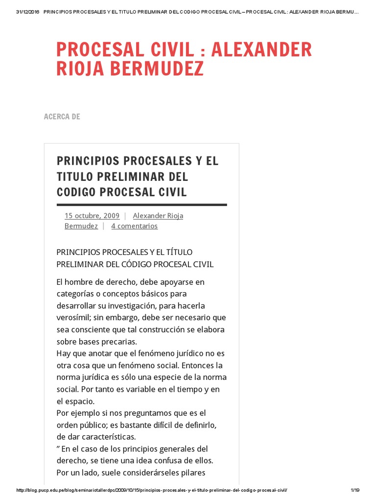 Principios Procesales y El Titulo Preliminar Del Codigo Procesal Civil | PDF | Ley procesal ...