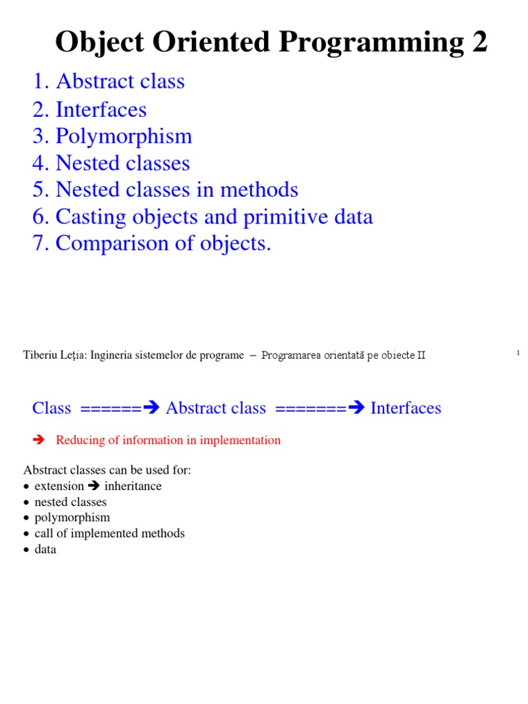Object Oriented Programming 2 | PDF