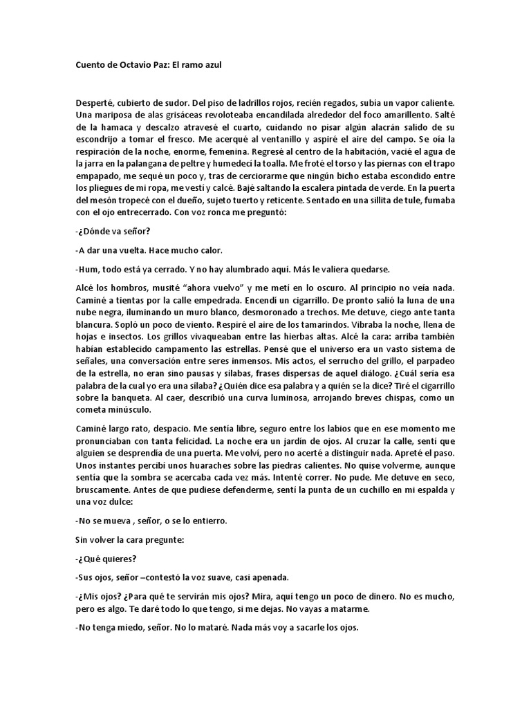 Cuento Ramo Azul de Octavio Paz | PDF | Naturaleza