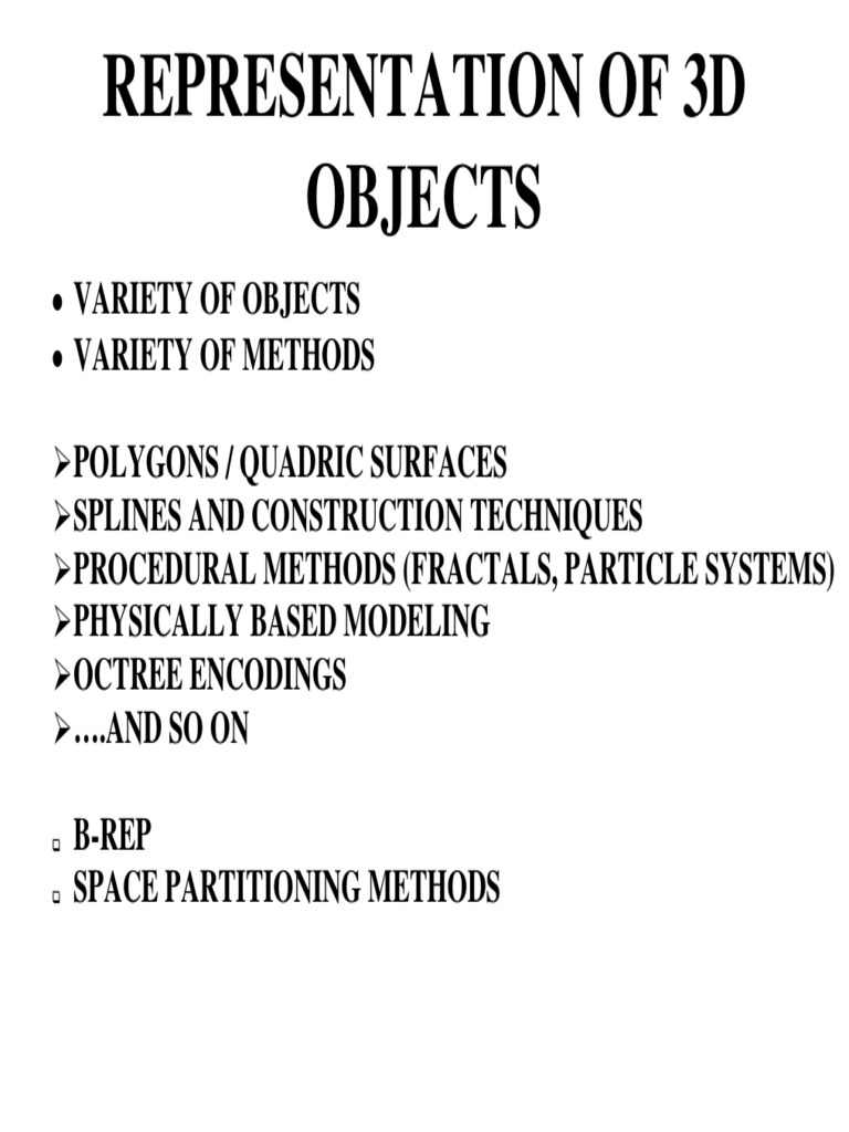 Representation of 3D Objects: B-Rep Space Partitioning Methods | PDF