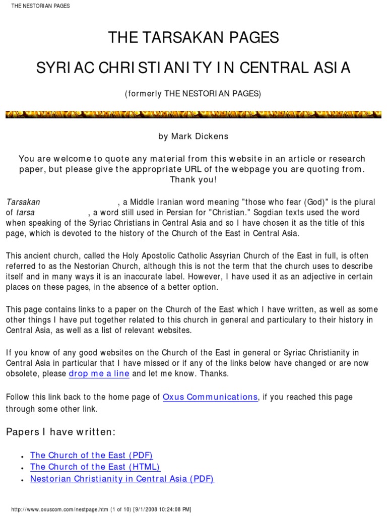 Nestorian Pages | PDF | Assyrian Church Of The East | Monotheistic ...
