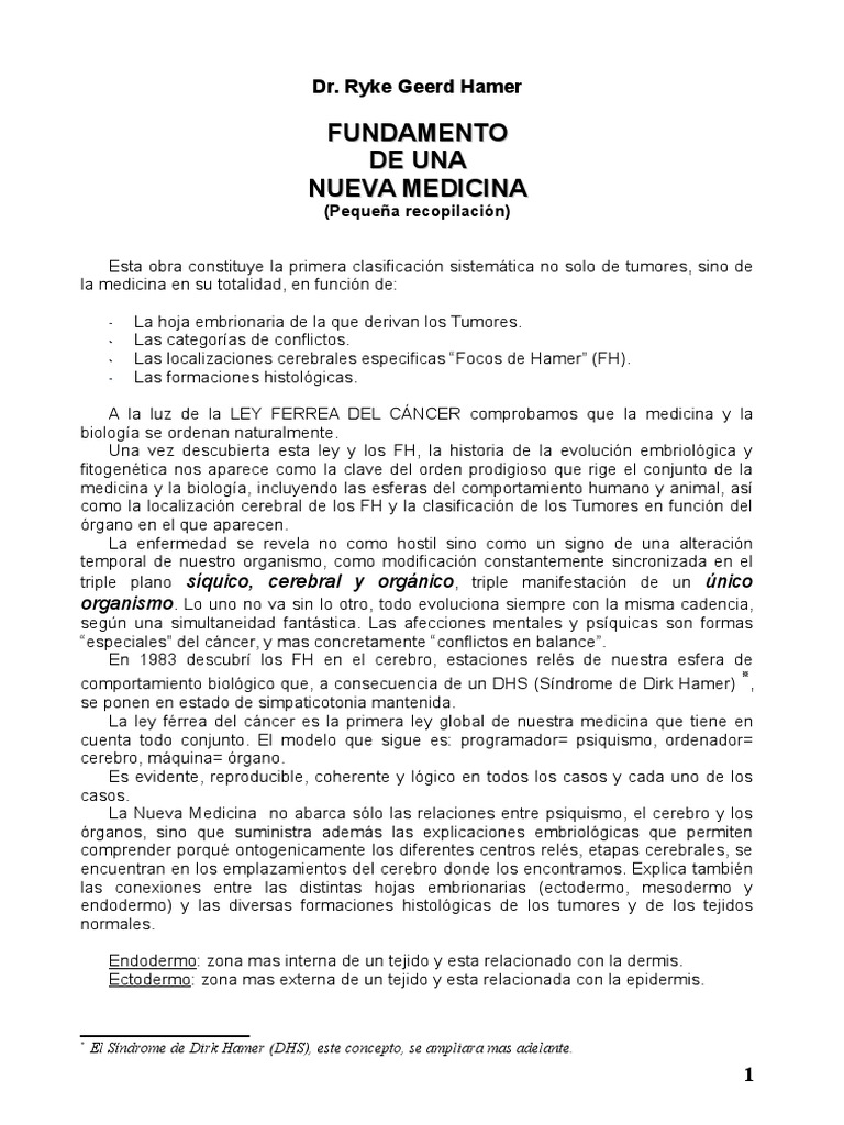 Fundamentos de Una Nueva Medicina DR Hamer | PDF | Leucemia | Cáncer