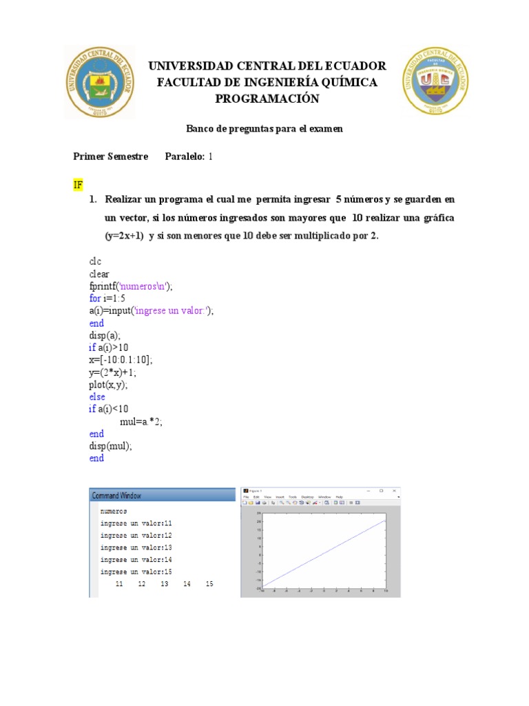 Banco de Preguntas Programacion | Descargar gratis PDF | Matriz (Matemáticas) | Ecuaciones