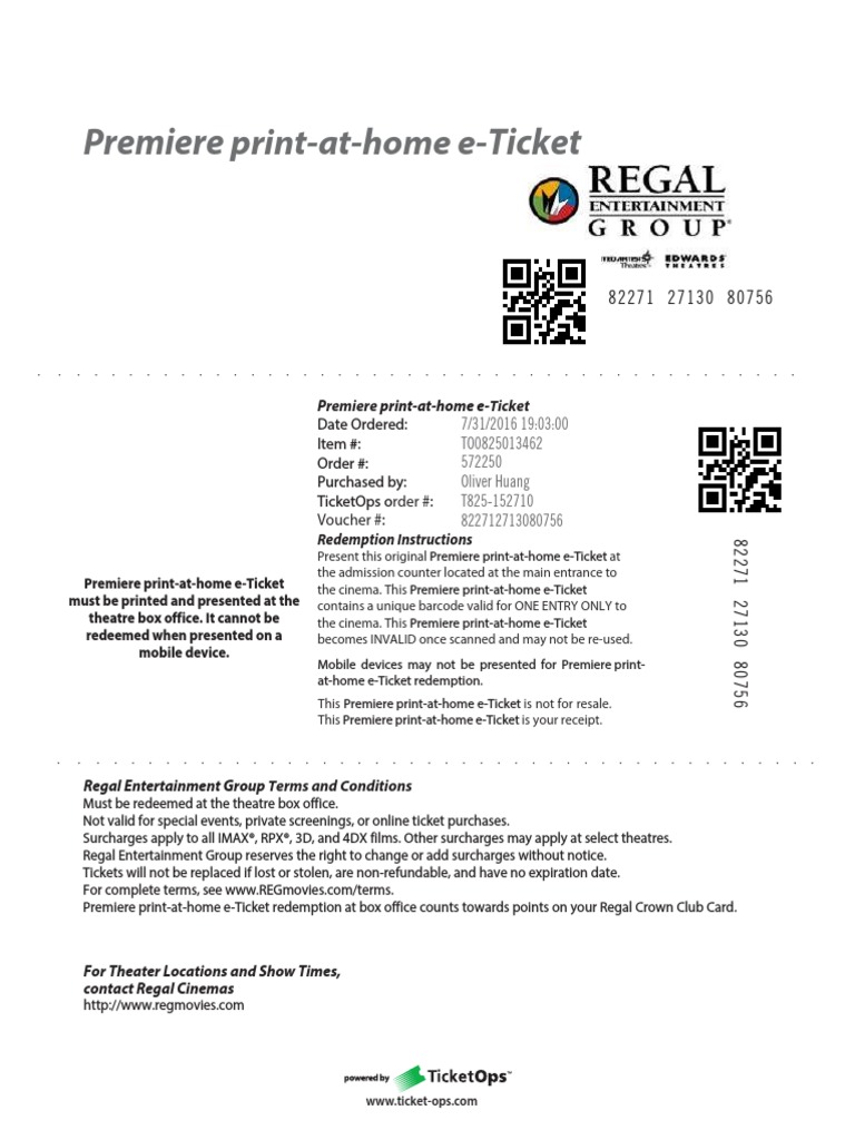 Premiere Print-At-Home E-Ticket | PDF | Games & Activities | Home & Garden
