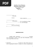 Court Manifestation for Joint Affidavit | PDF | Legal Procedure | Civil ...