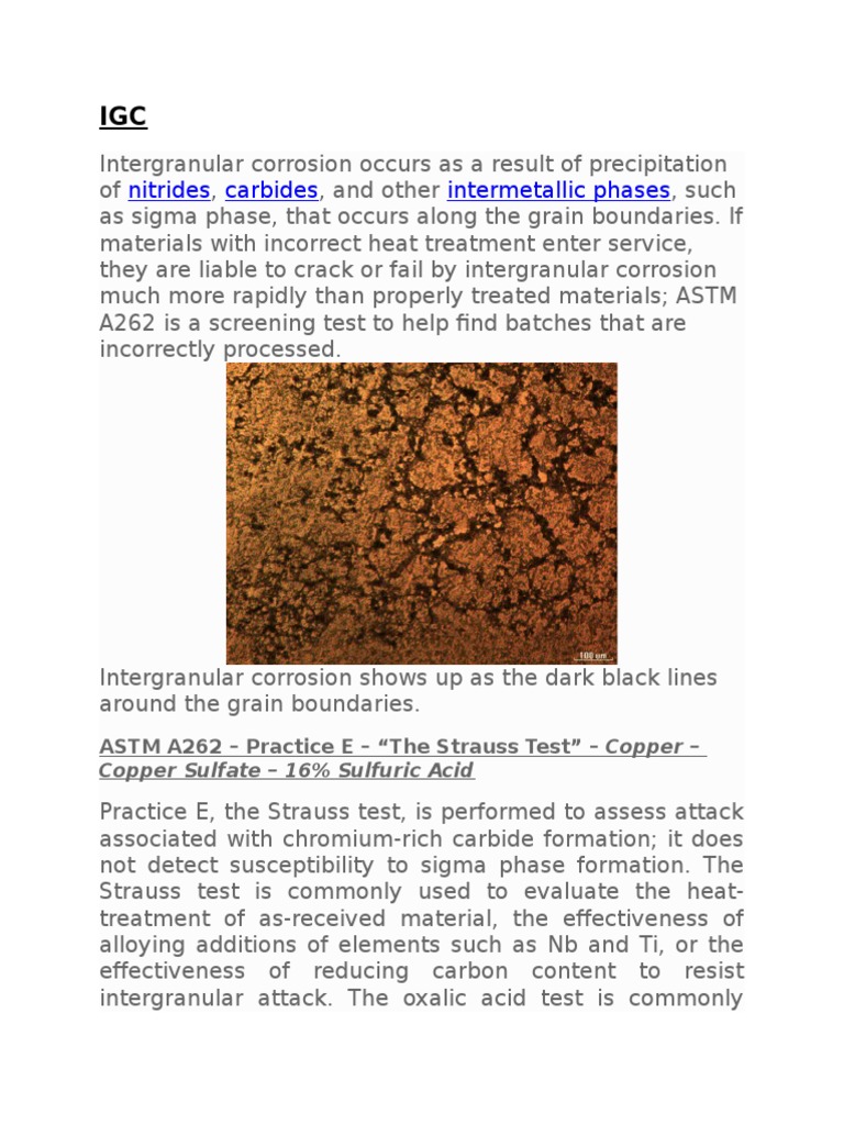 IGC Test ASTM A261 Practice E | PDF | Materials | Metals