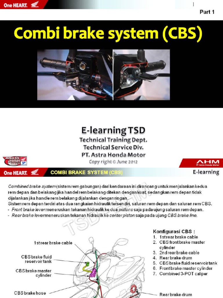 Sistem CBS Pada Honda Vario - PCX | PDF