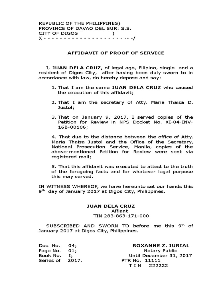 Affidavit of Service | PDF