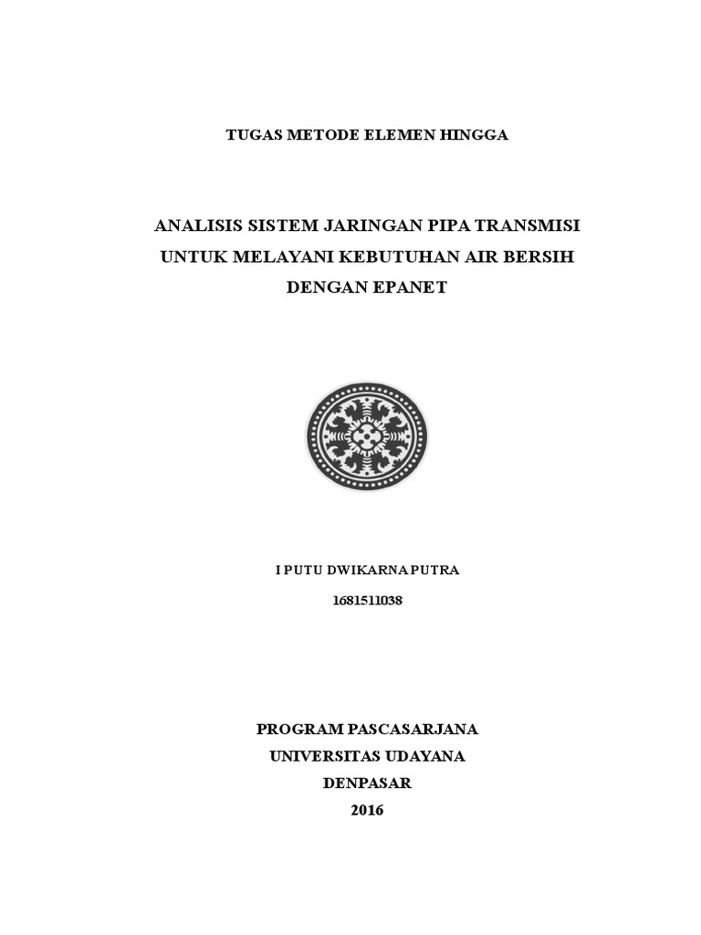 Analisis Jaringan Pipa Transmisi Air Bersih | PDF Analisis Jaringan Pipa Transmisi Air Bersih | PDF