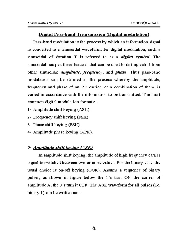 Digital Modulation Pdf Download Free Pdf Modulation Wireless