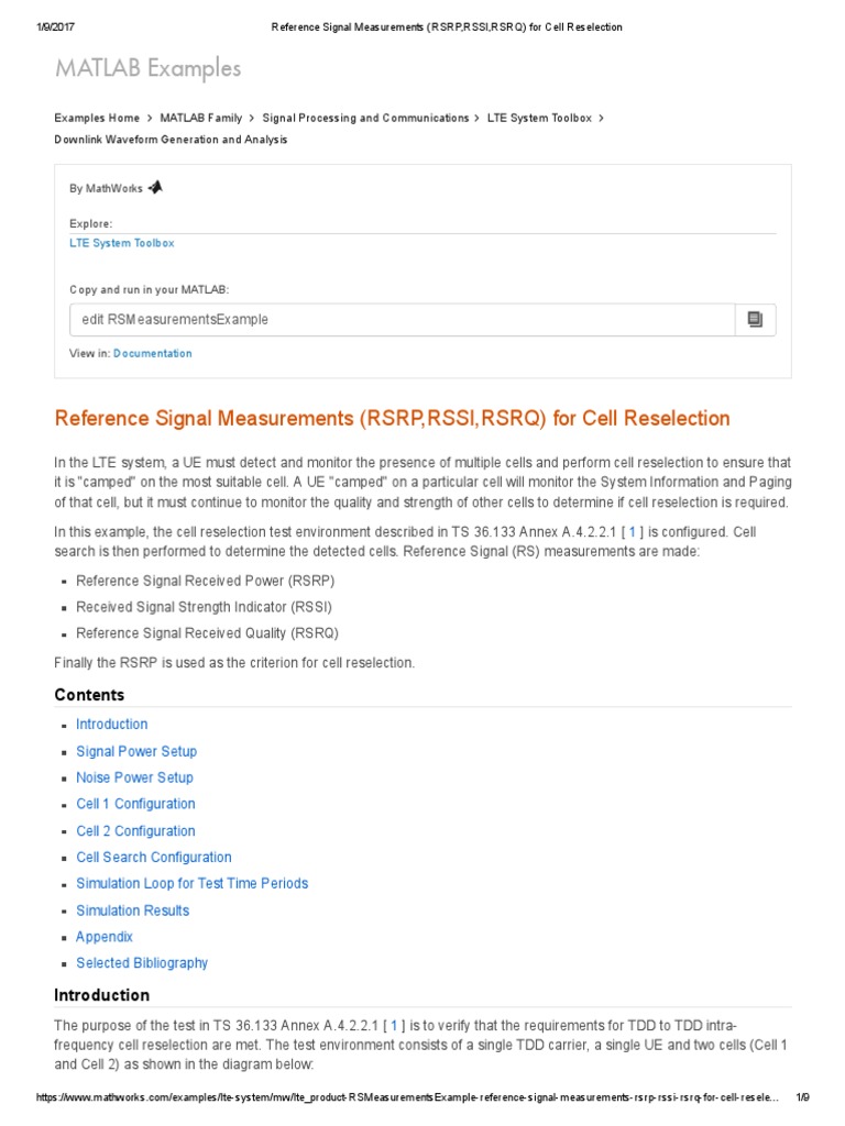 Reference Signal Measurements (RSRP, RSSI, RSRQ) For Cell Reselection | PDF | Signal (Electrical ...