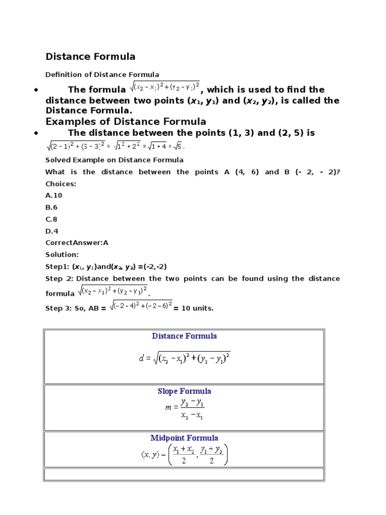 Distance Formula | PDF | Triangle | Classical Geometry