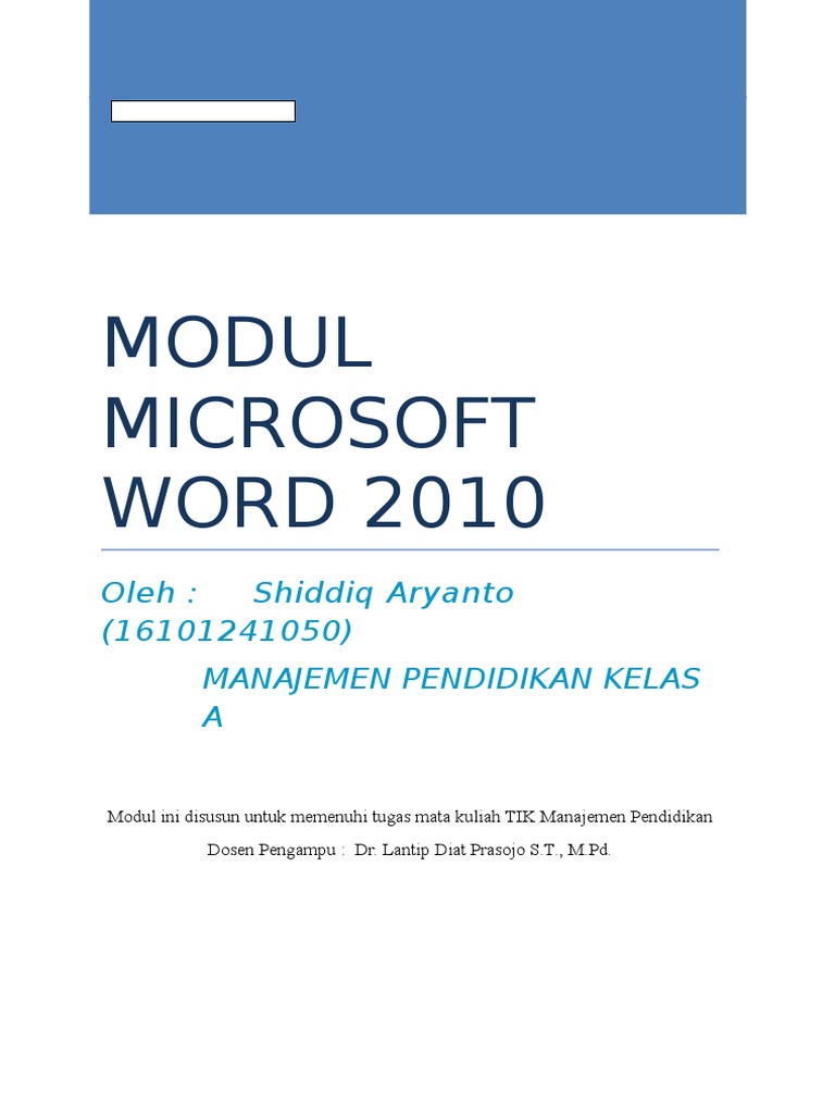 Modul Microsoft Word 2010 | PDF