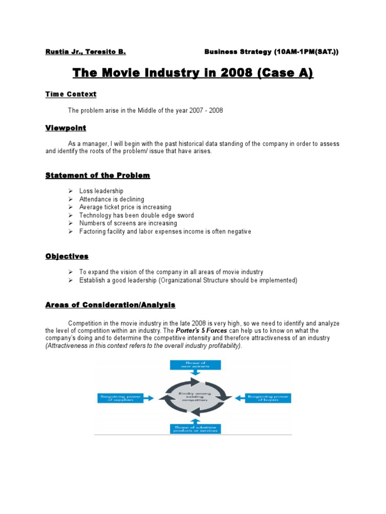 CASE 2 - The Movie Industry in 2008 | PDF | Profit (Economics) | Swot ...