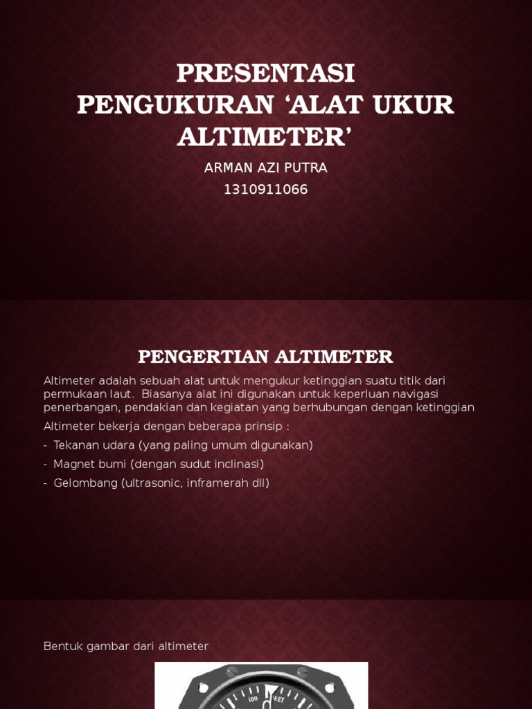 Presentasi Pengukuran Alat Ukur Altimeter' | PDF