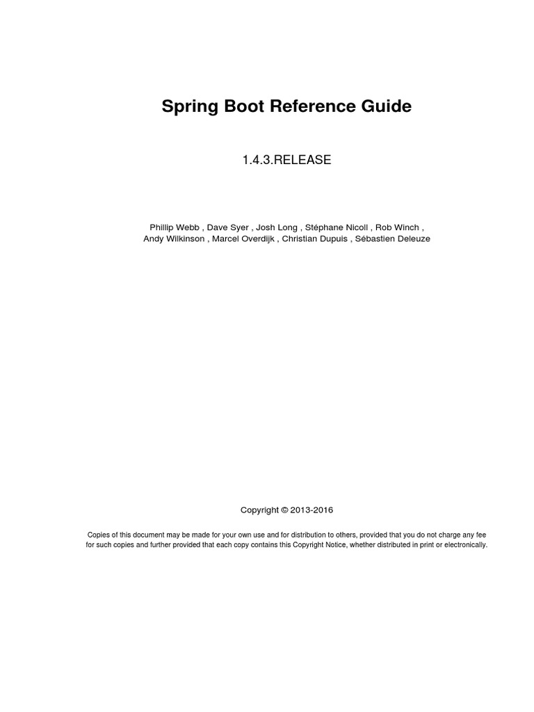 Spring Boot Reference | PDF | Computer Programming | System Software