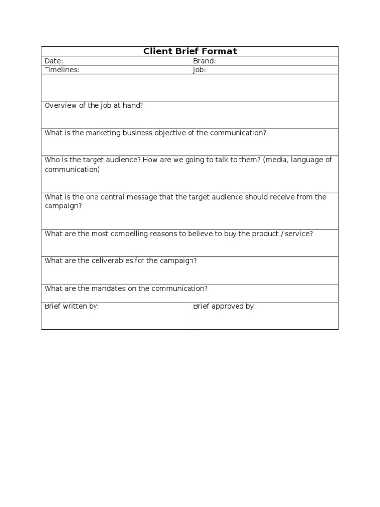 Briefing Format | PDF