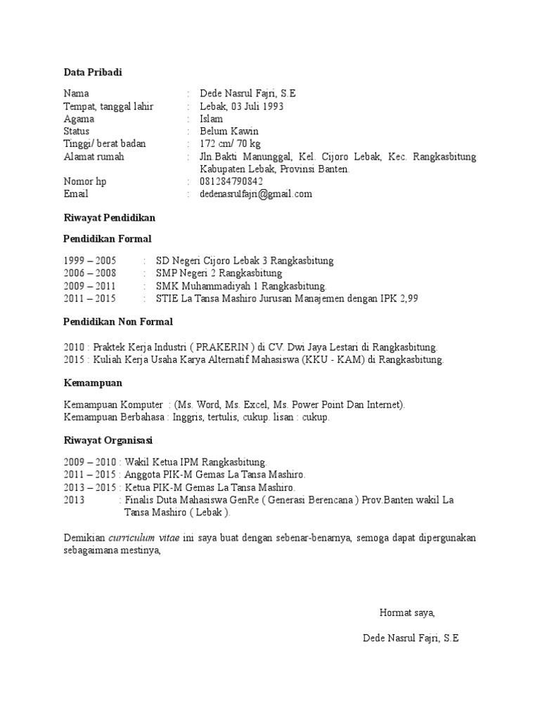 Data Pribadi CV. NEW DNF | PDF