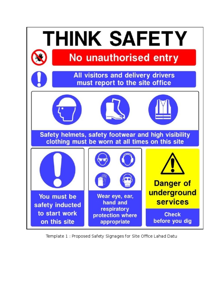 Proposed Safety Signages For Site Office | PDF