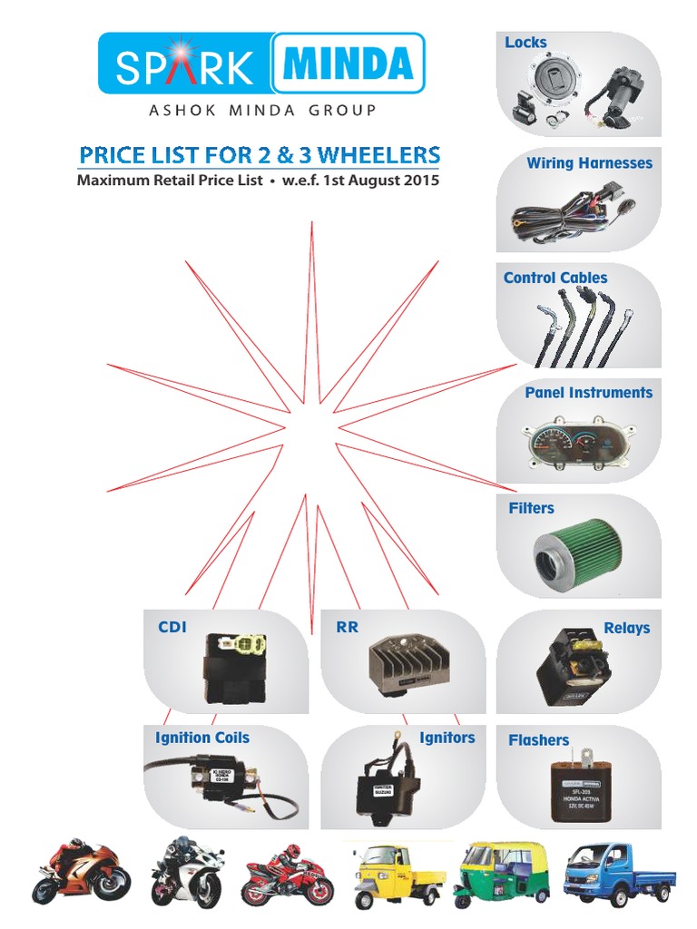 Minda Products Price List | Ignition System | Electrical Wiring