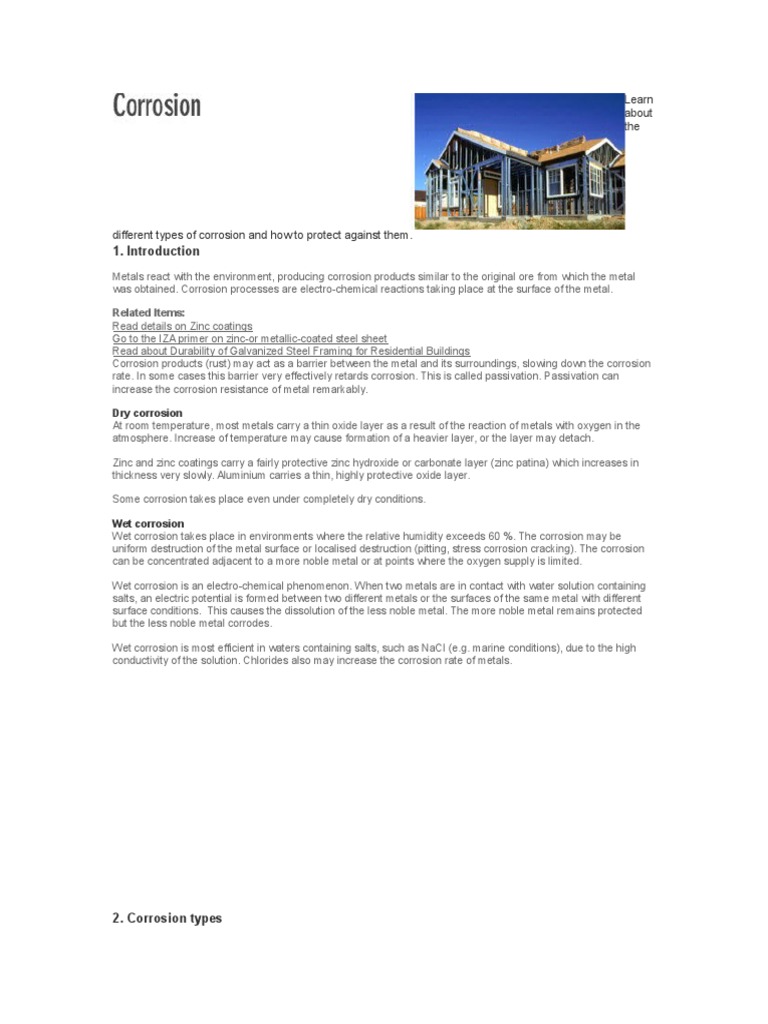 Corrosion Protection of Steel | PDF | Galvanization | Corrosion
