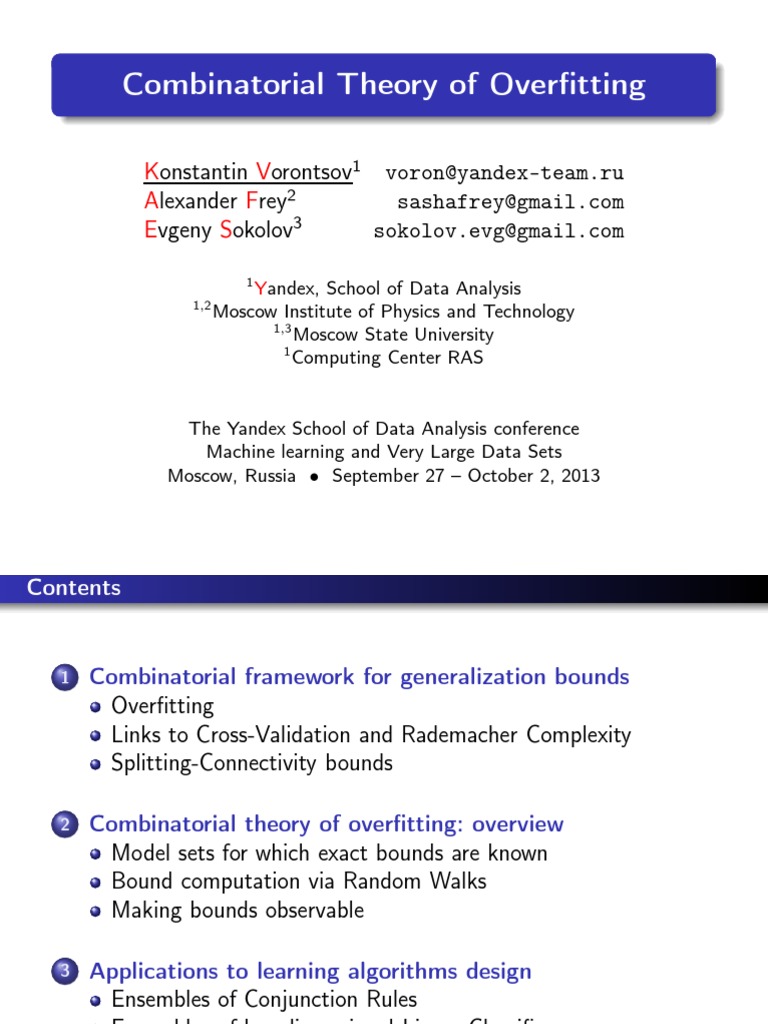 Voron13ysda Talk | PDF | Combinatorics | Machine Learning