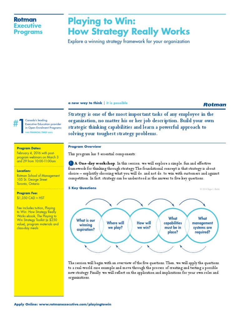 Playing to win.pdf | Strategic Management | Business