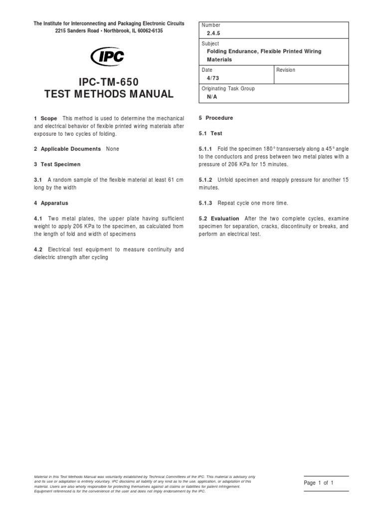 IPC-TM-650 Test Methods Manual | PDF