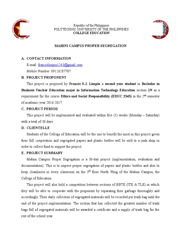 Final Project Proposal - Classroom Segregation | PDF | College | Sharing