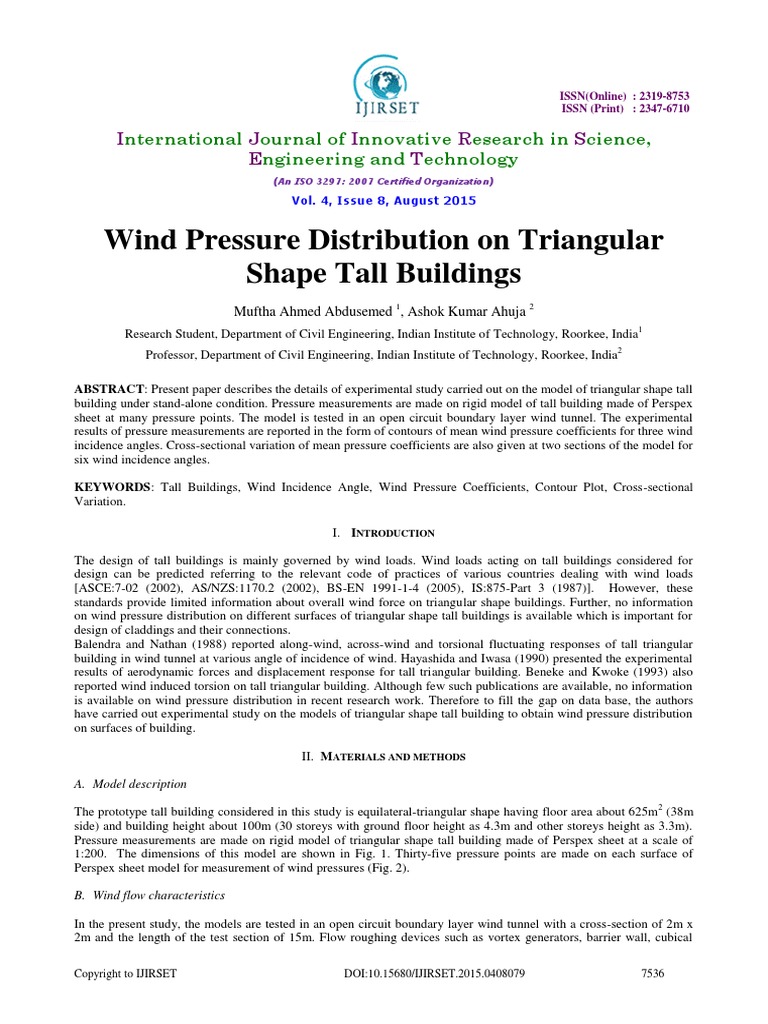 Wind Pressure Distribution On Triangular Shape Tall Buildings ...