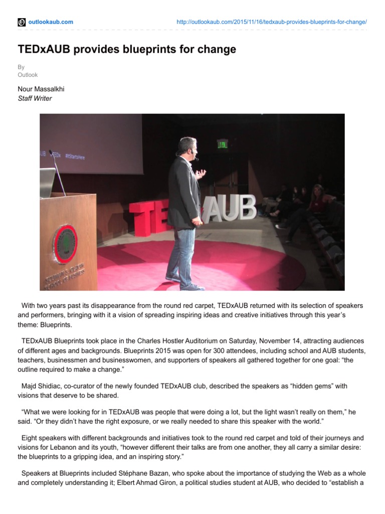 TEDxAUB 2015: Blueprints for Change | PDF