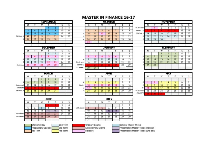 Master in Finance Calendar | PDF